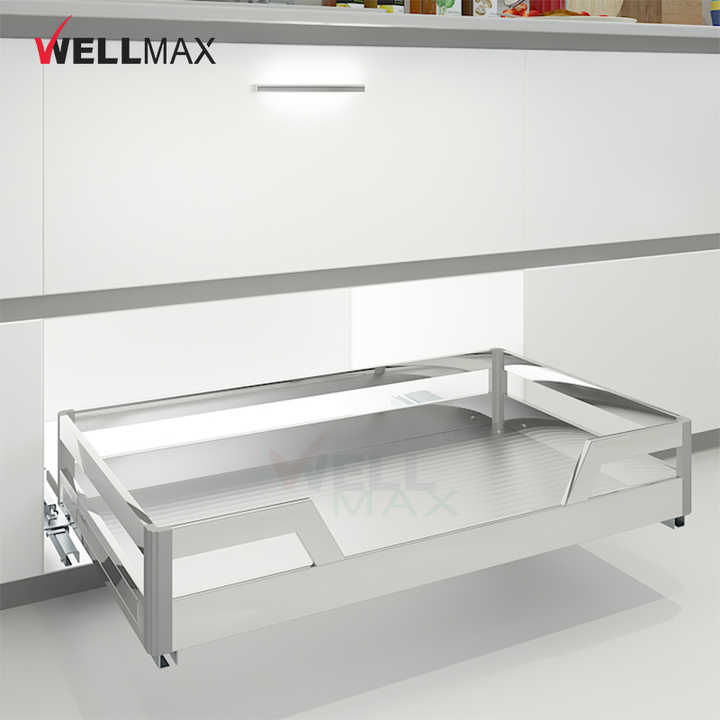 WELLMAX Pull Out Drawer Basket Household Kitchen Cabinet Storage Rack ...