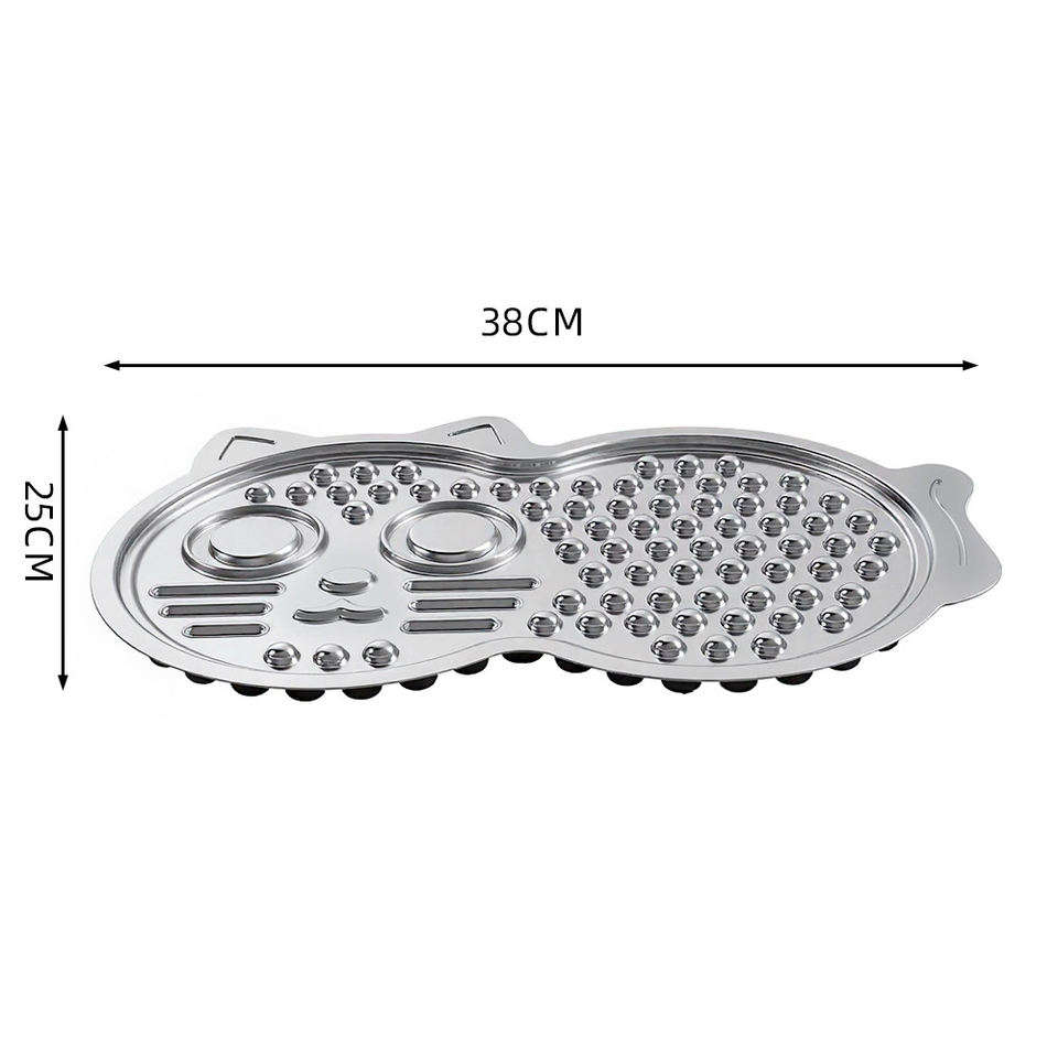 Stainless Steel Dog Licking Mat Slow Feeder Bowl Pet Food Bath Mat Tray ...
