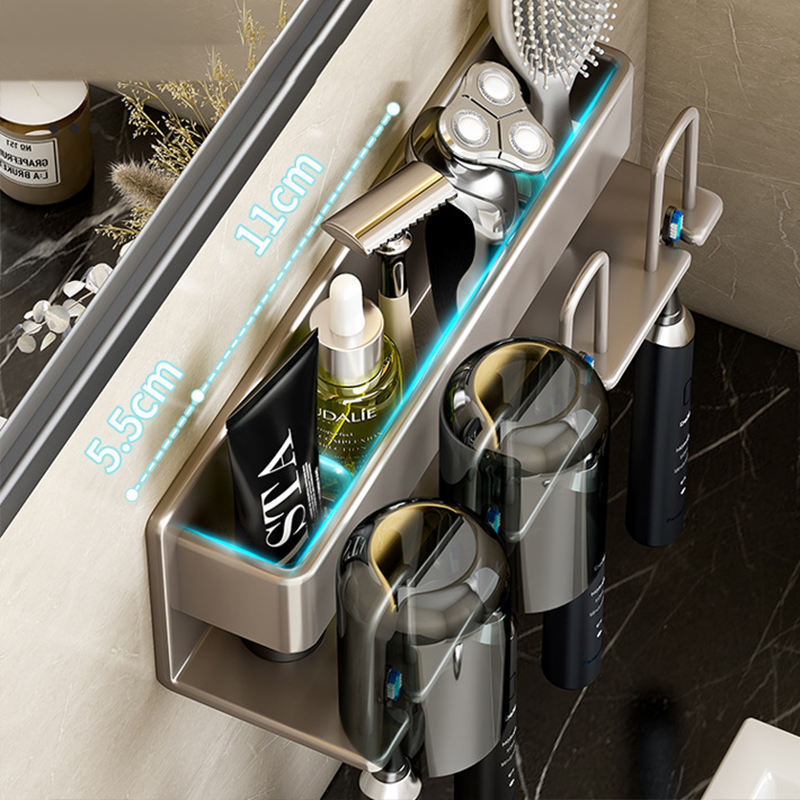 Eco-friendly Space Aluminum Storage Rack for Toothbrushes