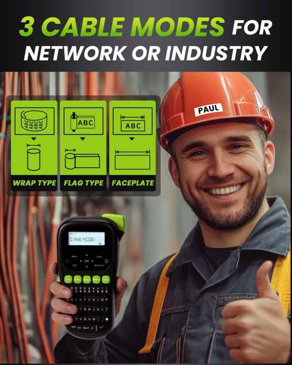 H1100 Portable Handheld Label Maker Machine 12mm Max Paper Size for ...