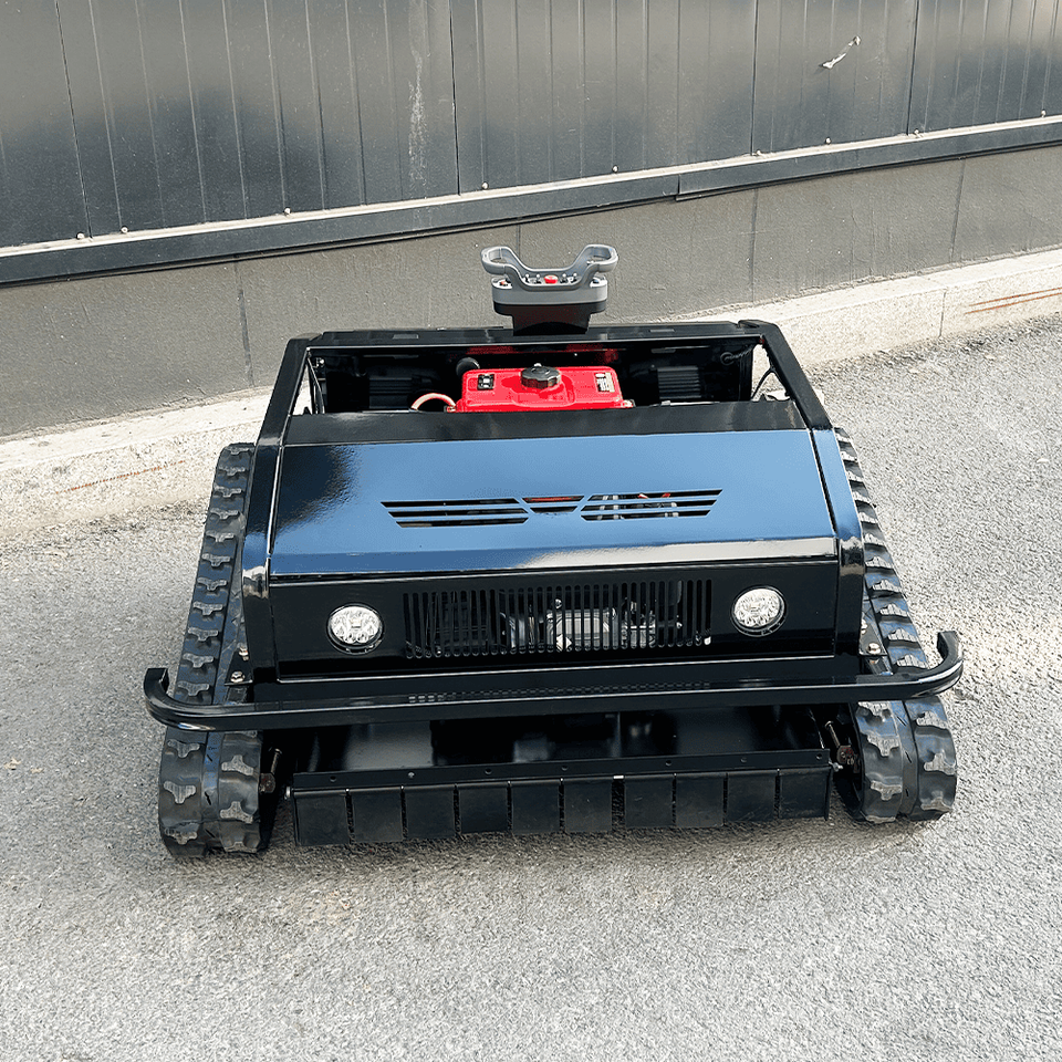 Crawler Lawn Mower Remote Control Gasoline Engine 800mm Cutting Width ...