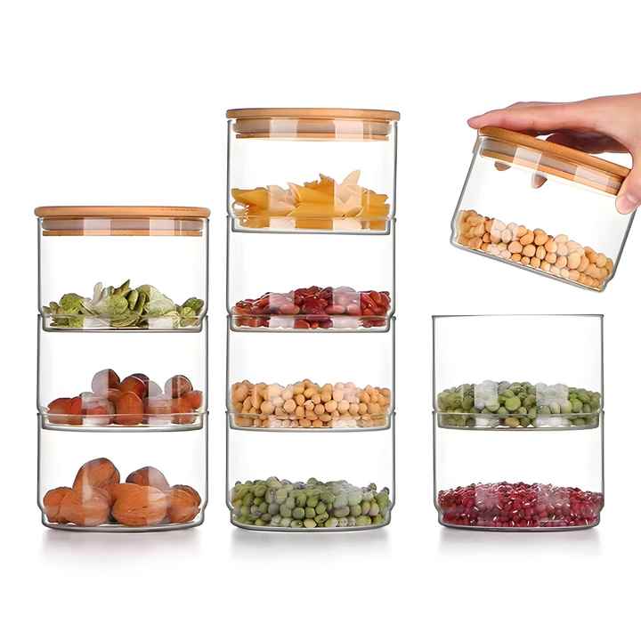 High Borosilicate Glass Storage Jar for Stacking Durable AnDesignd ...