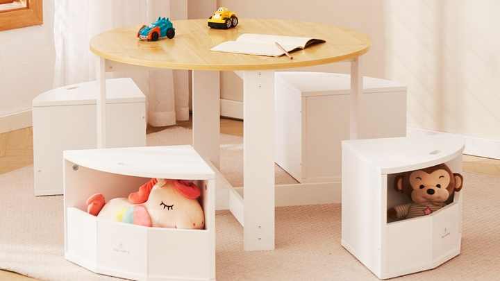 Wooden Study Table Kids Study Hexagonal Table Small Folding Study Table ...