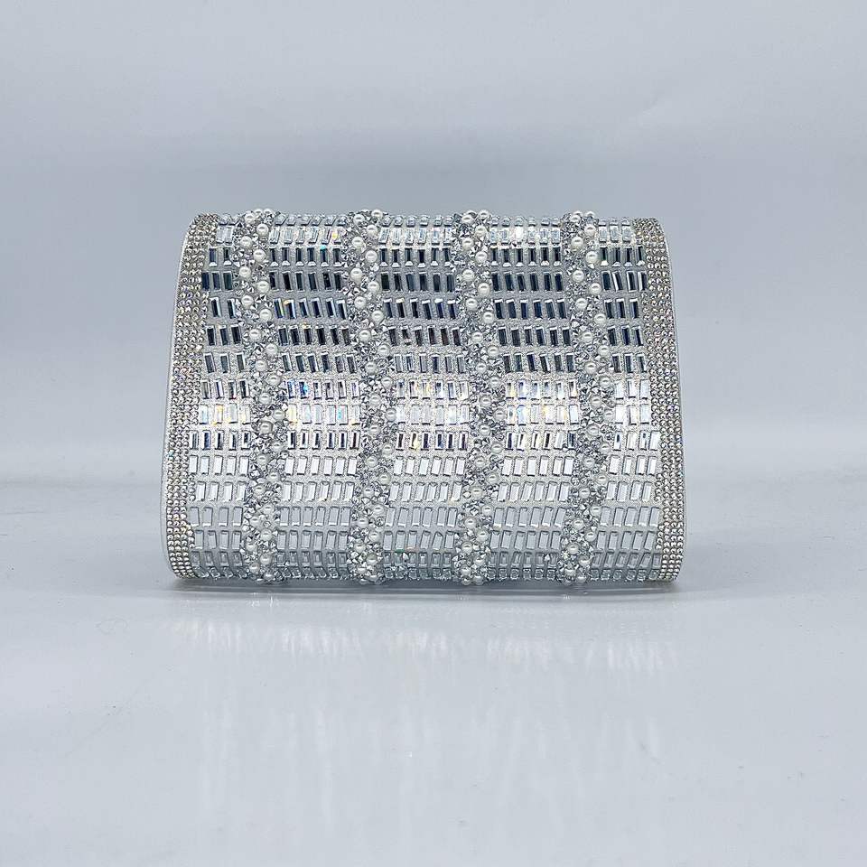 2024 the Latest Silver Crystal Clutch Luxurious Glitter Dinner Party ...