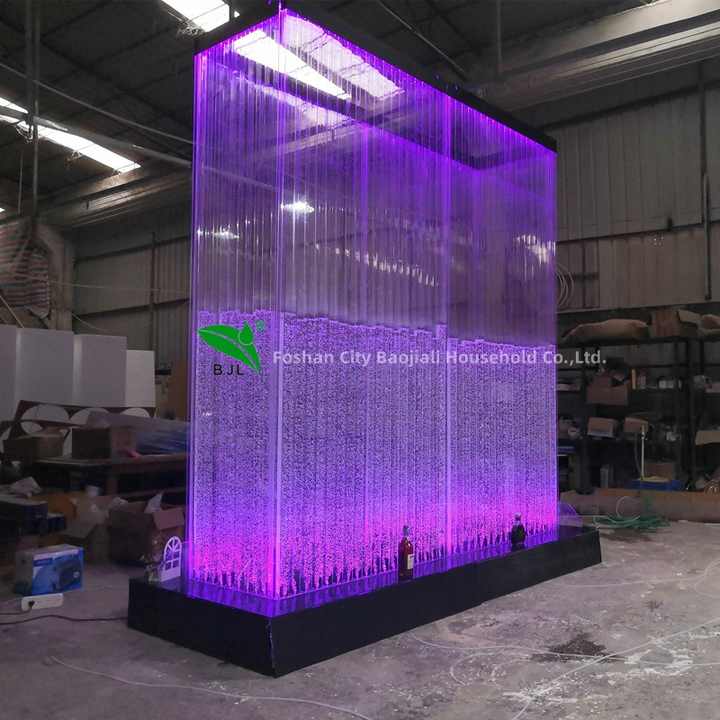Project Hotel Indoor Decoration LED Glowing Acrylic Waterfall Wall