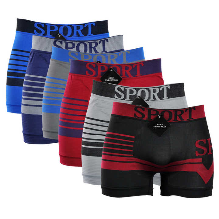 Breathable Polyester New Arrival Knit Print Seamless Boxer Underwear ...