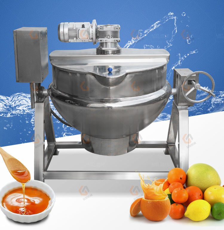 Electric Jacketed Cooker with Stirrer / Tilting Soup Cooking Jacketed ...