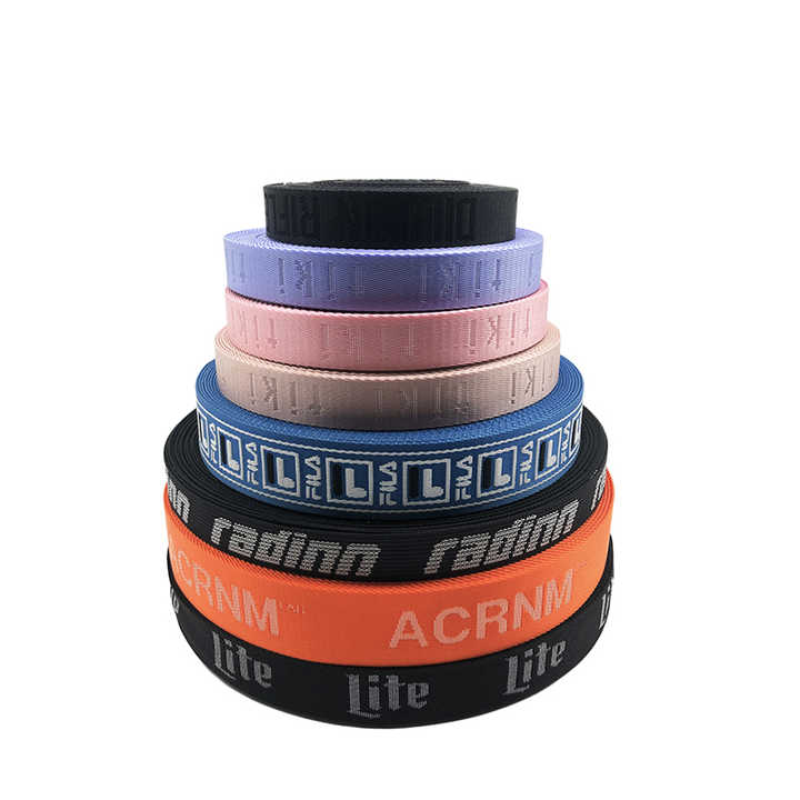 Custom Jacquard Logo Nylon Webbing Strap for Backpacks - Recycled, High ...
