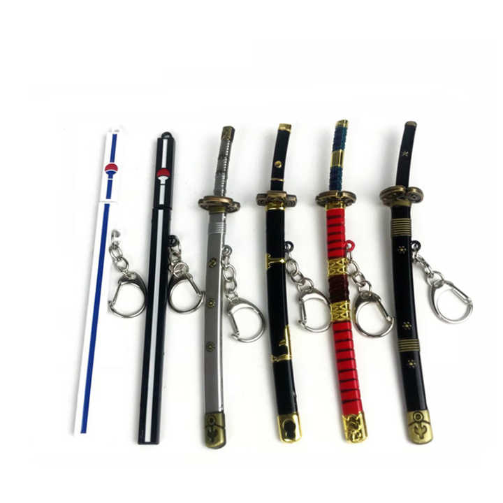 8 Designs 15cm One Pieces Metal Alloy Zoro Sword Keychain Anime Key ...