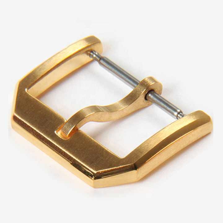 Luxury 18mm Gold Stainless Steel Watch Band Clasp Vintage Leather Pilot ...