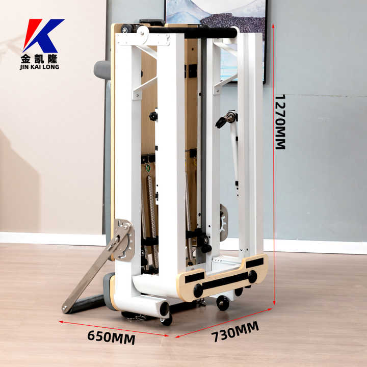 Pilates Folding Reformer Machine Portable Aluminium Frame Reformer Yoga ...