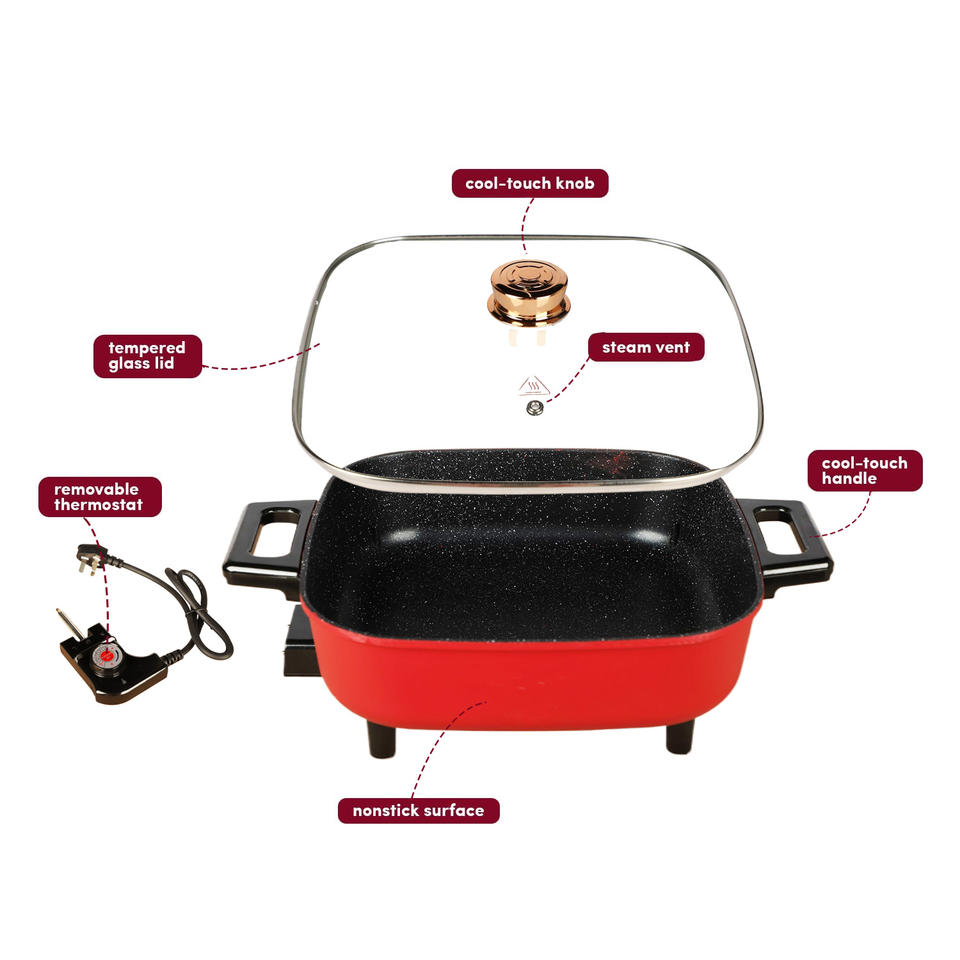 Factory 2026 Trending Portable Square 6L Electric Hot Pot Cooker with ...