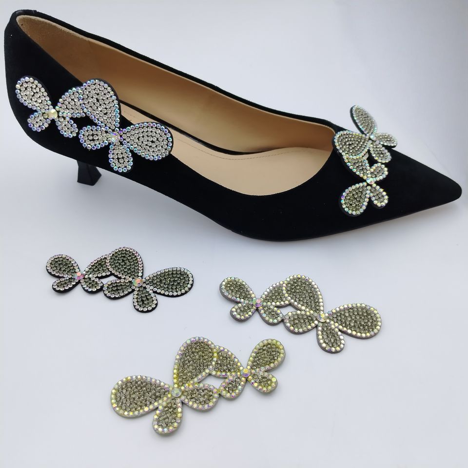 Wholesale New Floral Design Butterfly Shoe Clip Patch Sparkling ...