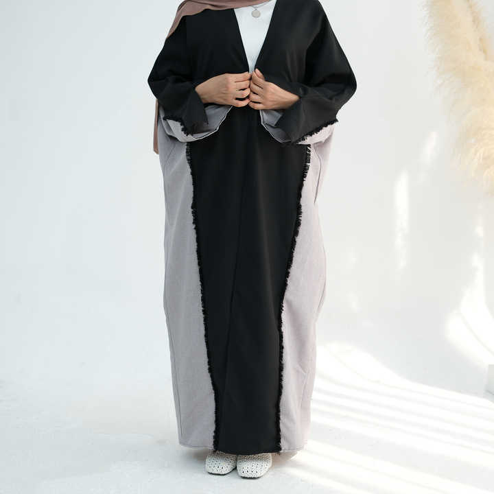 Loriya islamic Clothing New Linen Kimono Abaya Femmes Robe Musulmane Women Colorblock Cardigan ...
