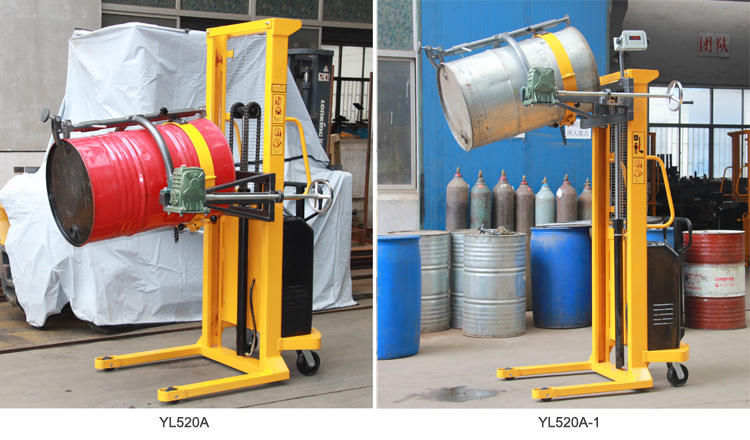 YL520 Semi Electric Drum Dump Truck Barrel Tipping Oil Tank Lift Drum ...