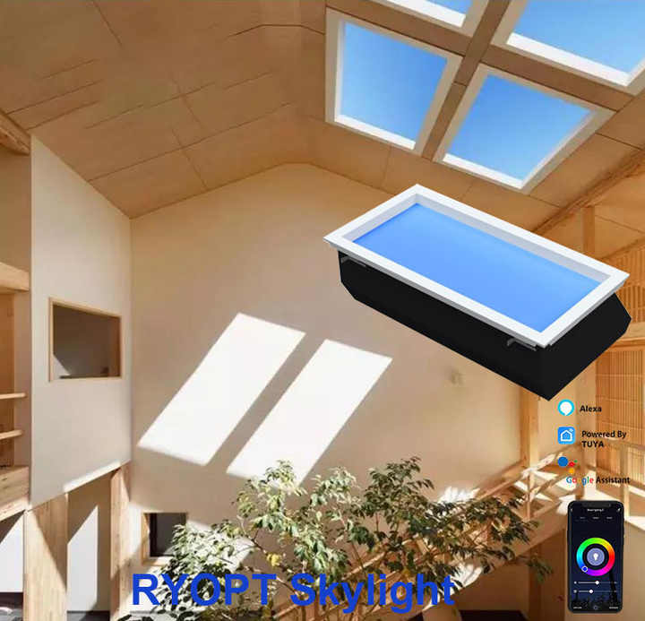 Artificial Skylight LED Ryopt Blue Sky Sun Cloud Ceiling