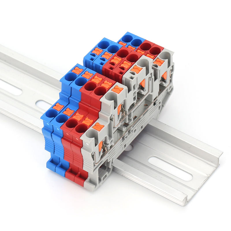 PTTB 2.5 Double Layer Push-in DIN Rail Terminal Block 2.5mm² (14 AWG ...
