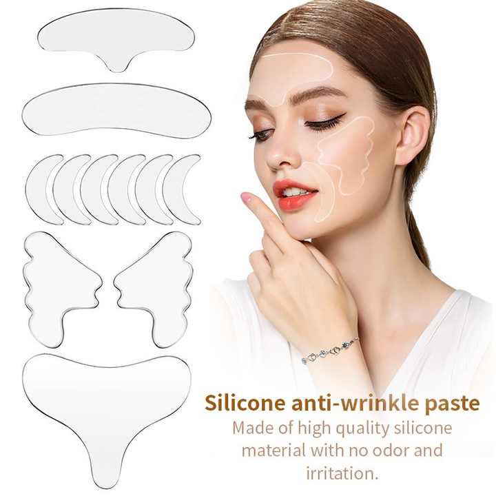 OEM Silicone Anti Wrinkle Pad Reusable Eye Forehead Neck Chest Pads ...
