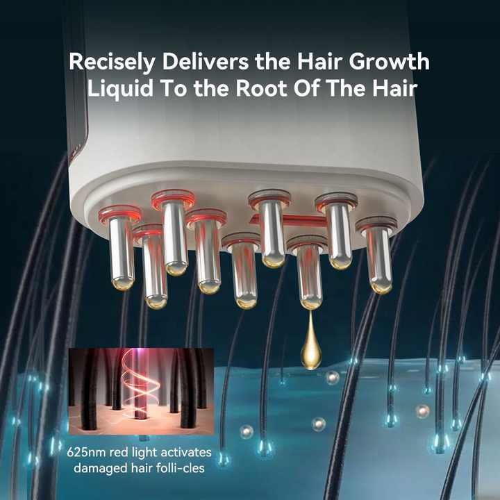 Hair Growth Stimulation Device Hair Oil Applicator Red Light Vibration ...