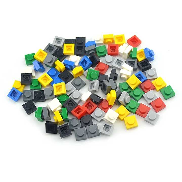 500pcs/lot 100g Plate 1x1 Building Block MOC Parts DIY Pixel Art QR ...