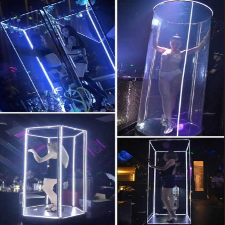 Bar Atmosphere GOGO Cage Stage Lights Colour LED GoGo Dance Platform ...