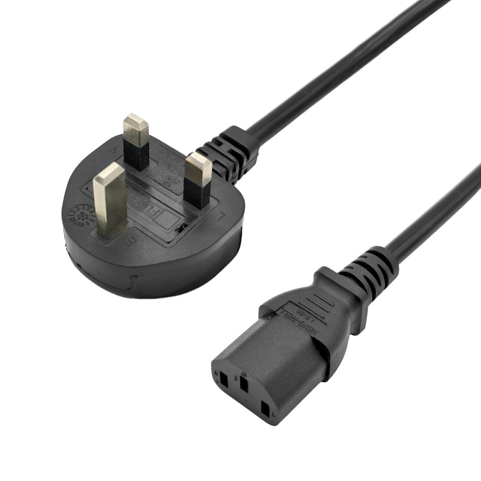 UK BS IEC 2 Pin Power Cable 1m 0.75mm Copper PVC C8 Connector 1000W ...