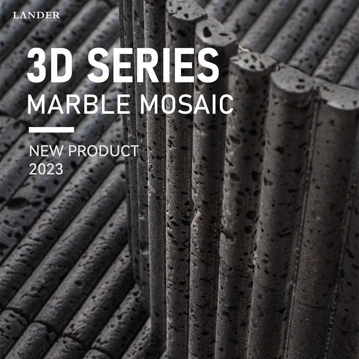 Lander Stone 3D Marble Mosaic Tile - Fluted Convex Series