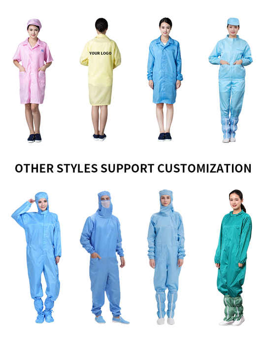 Fully Conductive Anti-Static Anti-Heat White Polyester Lab Coat ESD Smock Dust-Free Gown ...