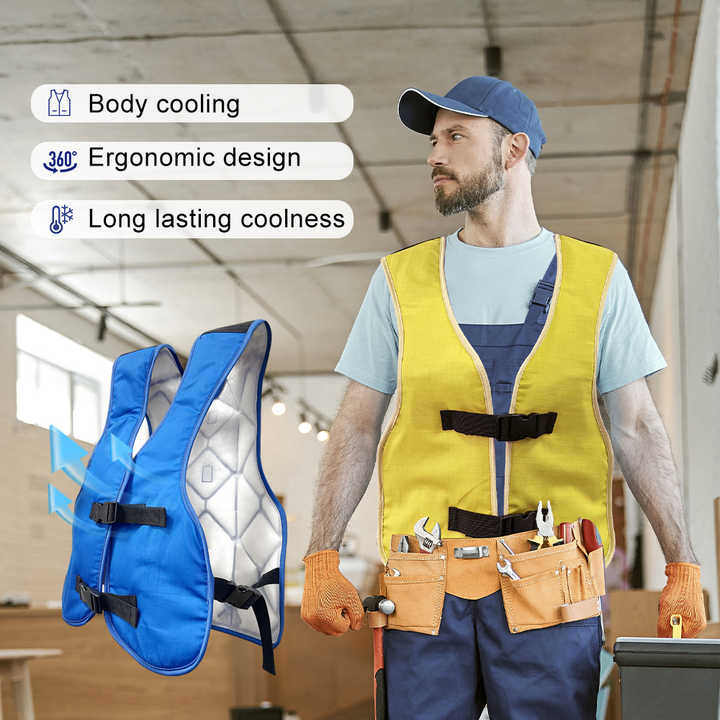 Advanced Breathable PCM Cooling Vest with Custom Fit Ice Pack Pockets ...