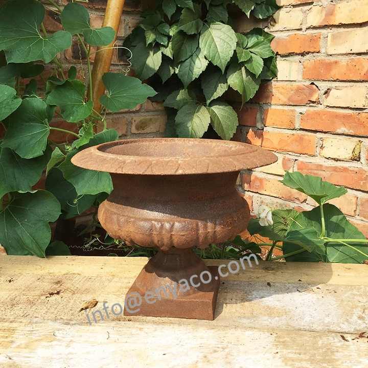 Vintage Home Garden Decorative Antique Grey Classic Metal Flower Pot ...