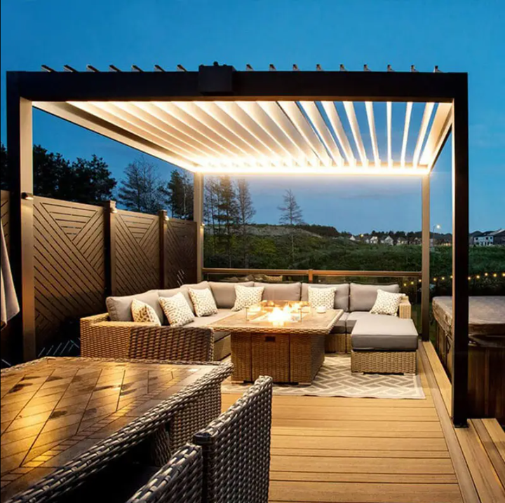 Aluminum Patio Deck - Eco-Friendly Motorized Louvered Roof