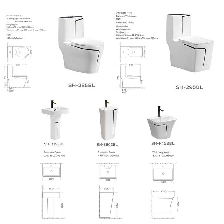 Sanitary Ware Suit - Modern Ceramic Toilet Set for Hotels