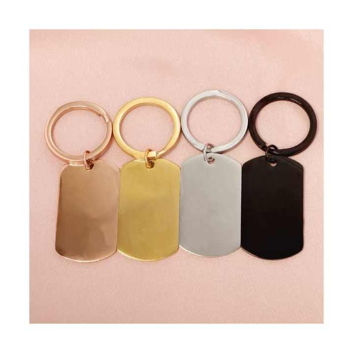 Personalized Custom Mirror Surface Metal Blank Keychain DIY Stainless ...