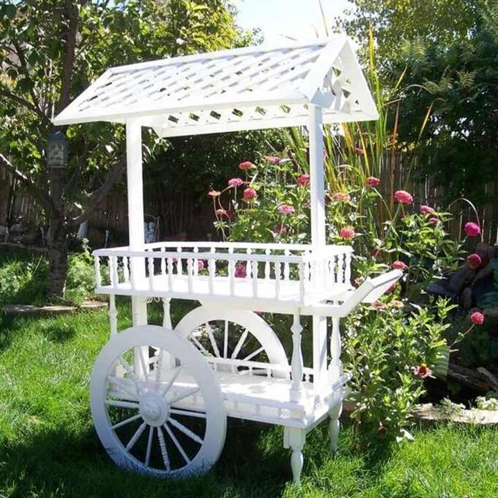 Popular Wedding Decorations - Wood Outdoor Flower Cart