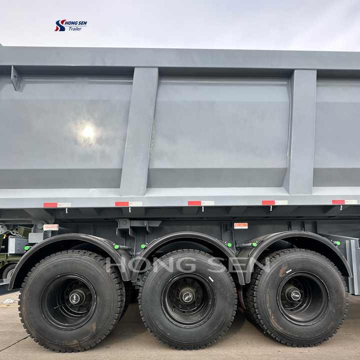 Hongsen Heavy-Duty 3-Axis Rear Dump Truck Semi-Trailers U-Shaped Design ...