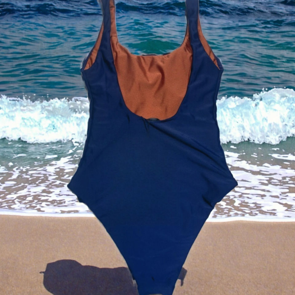 Women's Solid Color Backless Swimsuits Quick Dry Breathable Custom 1 ...