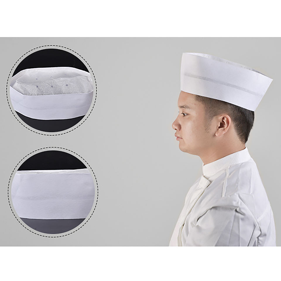 Custom Made Logo Disposable Chef Hat - Paper Chef Toque