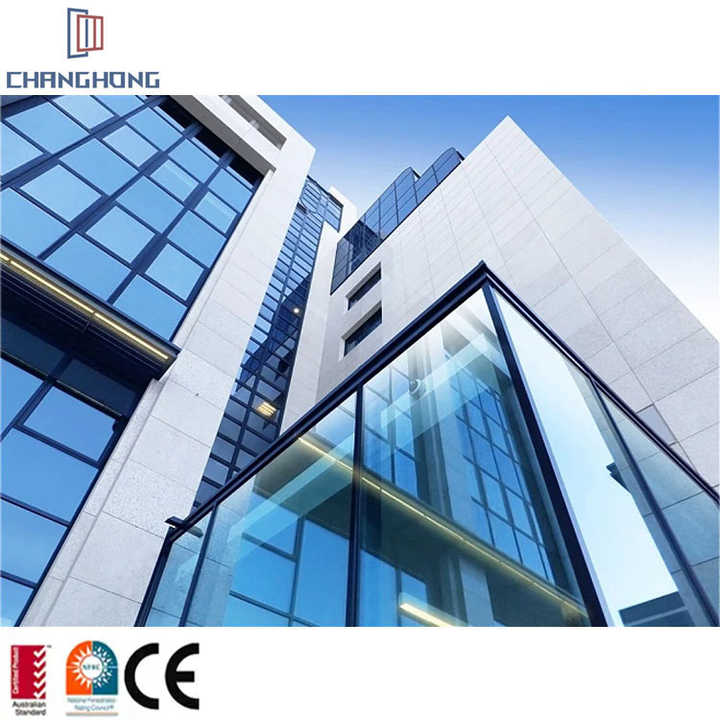 Commercial Buildings Glass Facade Exterior Glazed Aluminum System Glass ...
