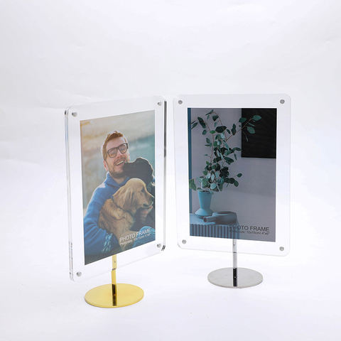 Beautiful photo neon orange acrylic picture frames with back stand 4 x6 ...