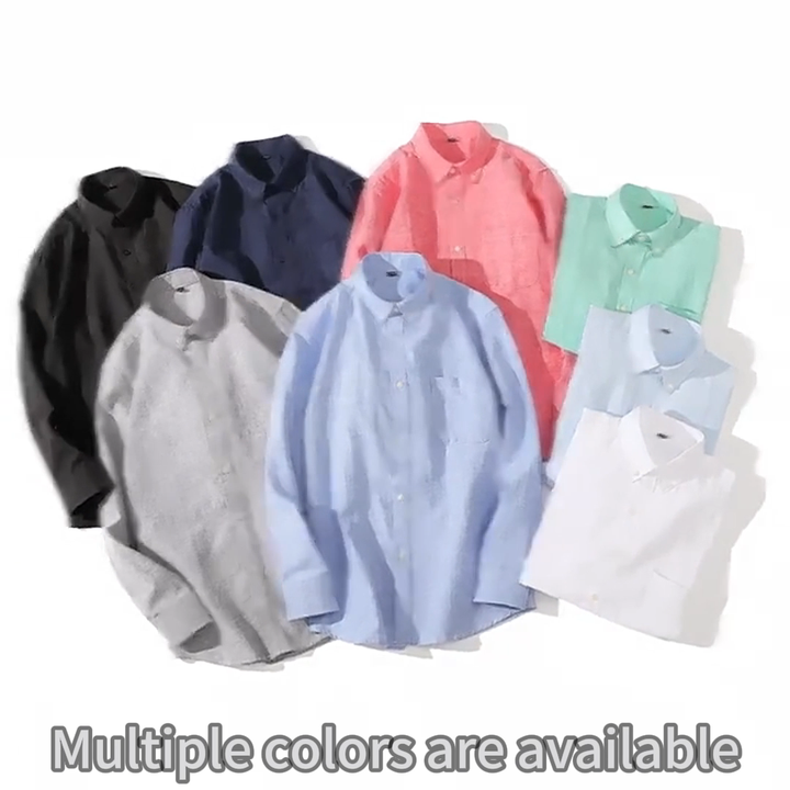 Luxury Office Oxford Cotton Men's Formal Shirt - Embroidered