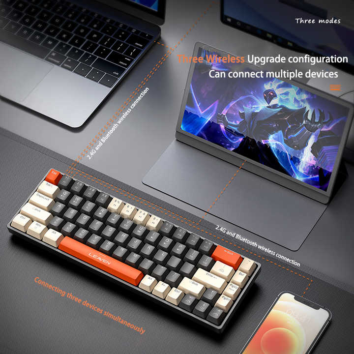 XK680B Fashion 68 Key Mechanical Keyboard 60% RGB LED Backlit Keyboard ...