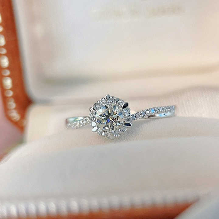 Pure Gold Natural Diamond Classic Wedding Engagement Ring Women's Ring ...