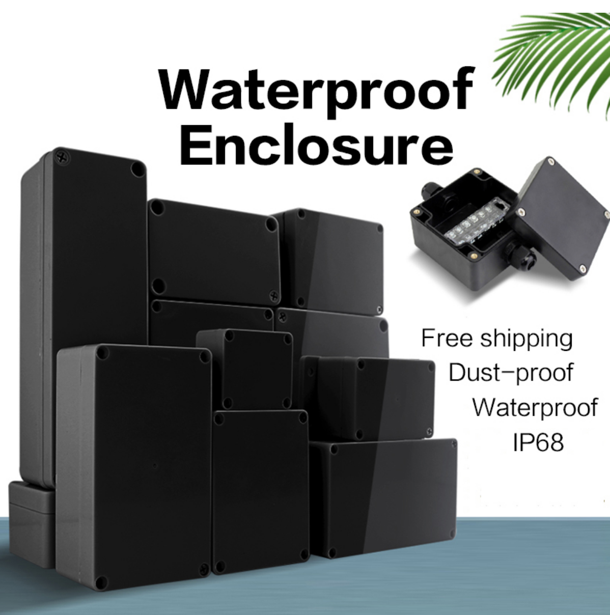 Outdoor Waterproof Electrical Enclosure Instrument Enclosure Black ...
