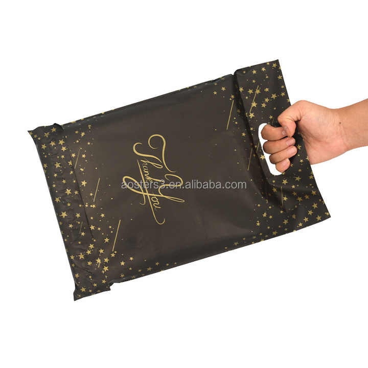 Reusable Black Poly Mailer Bags with Handle Waterproof for Shoes ...