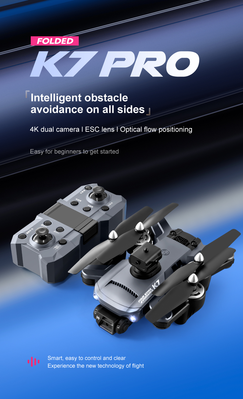2022 Best Selling Mini Drone K7 Beginner Drone Portable Gimbal Camera Drone Professional ...