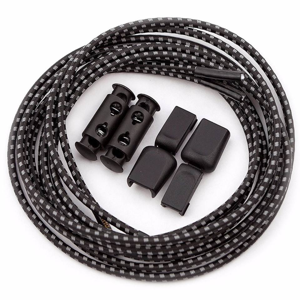 Elastic No Tie Shoe Laces Round Bungee Locking System Polyester ...