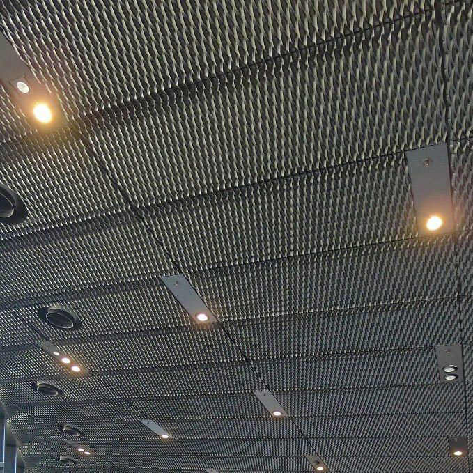 Expanded Metal Mesh Ceiling Tiles Aluminium Wall Panel Suspended ...