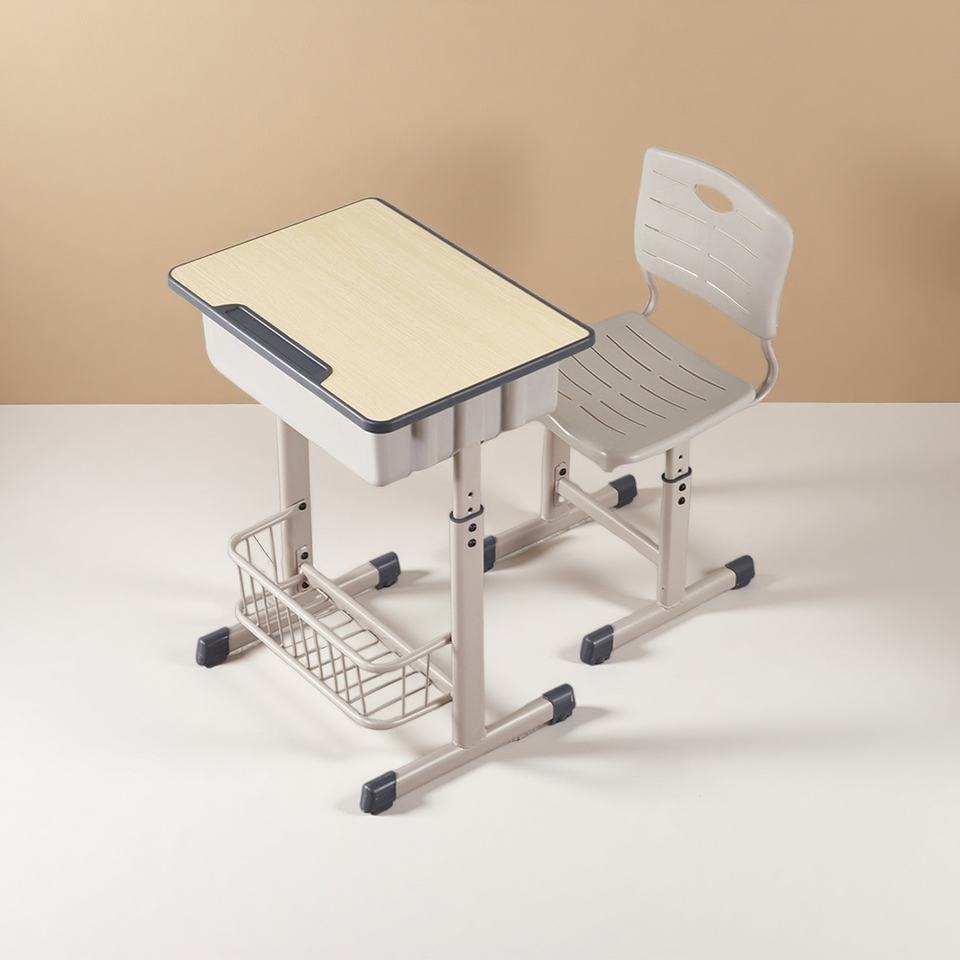 Modern Design Durable Plastic School Desks Chairs with Metal Frame for ...