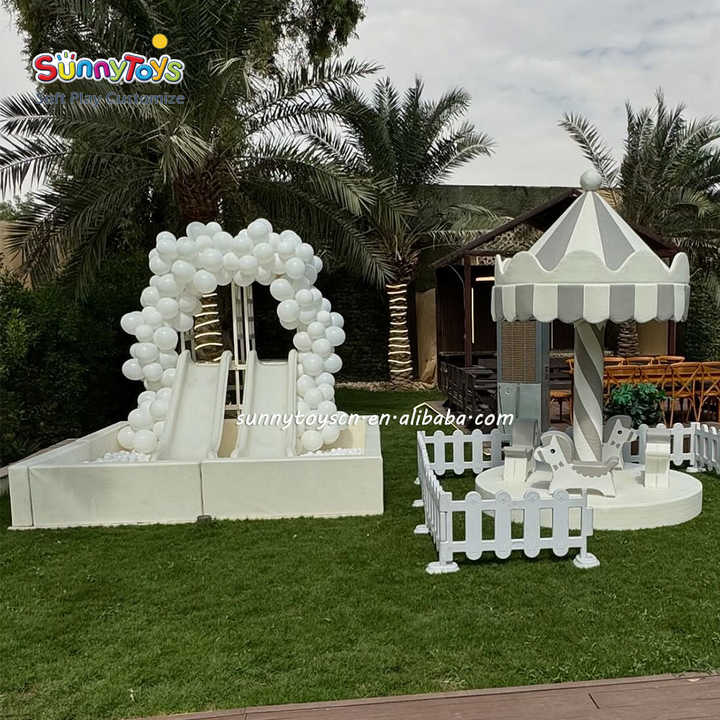 Soft Play White Carousel - Indoor Fun for Kids