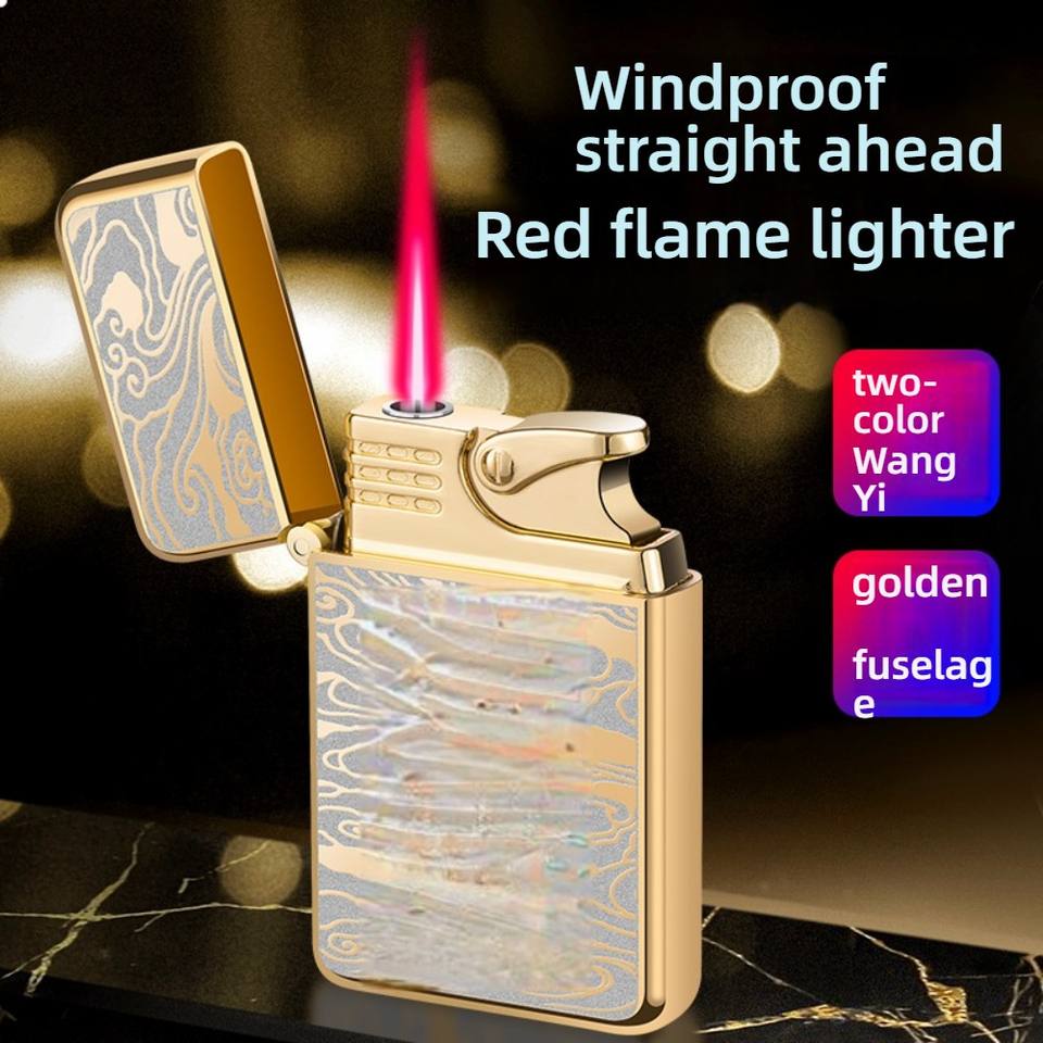 Gas Lighter Flip Top Windproof Red Flame Cigarette Lighter Creative Can ...